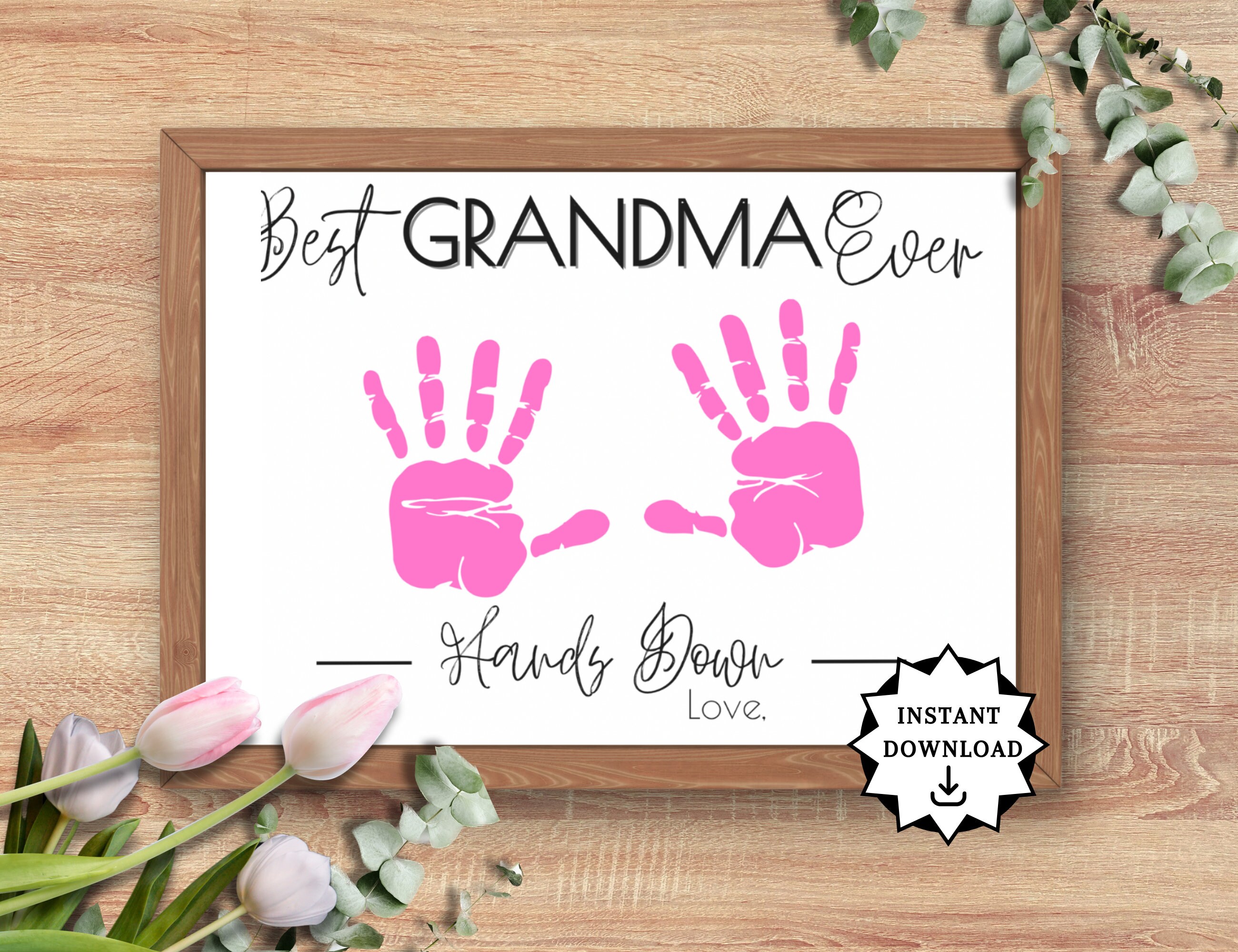 Grandma Handprint Sign, Handprint Sign, Grandparents Day Handprint ...