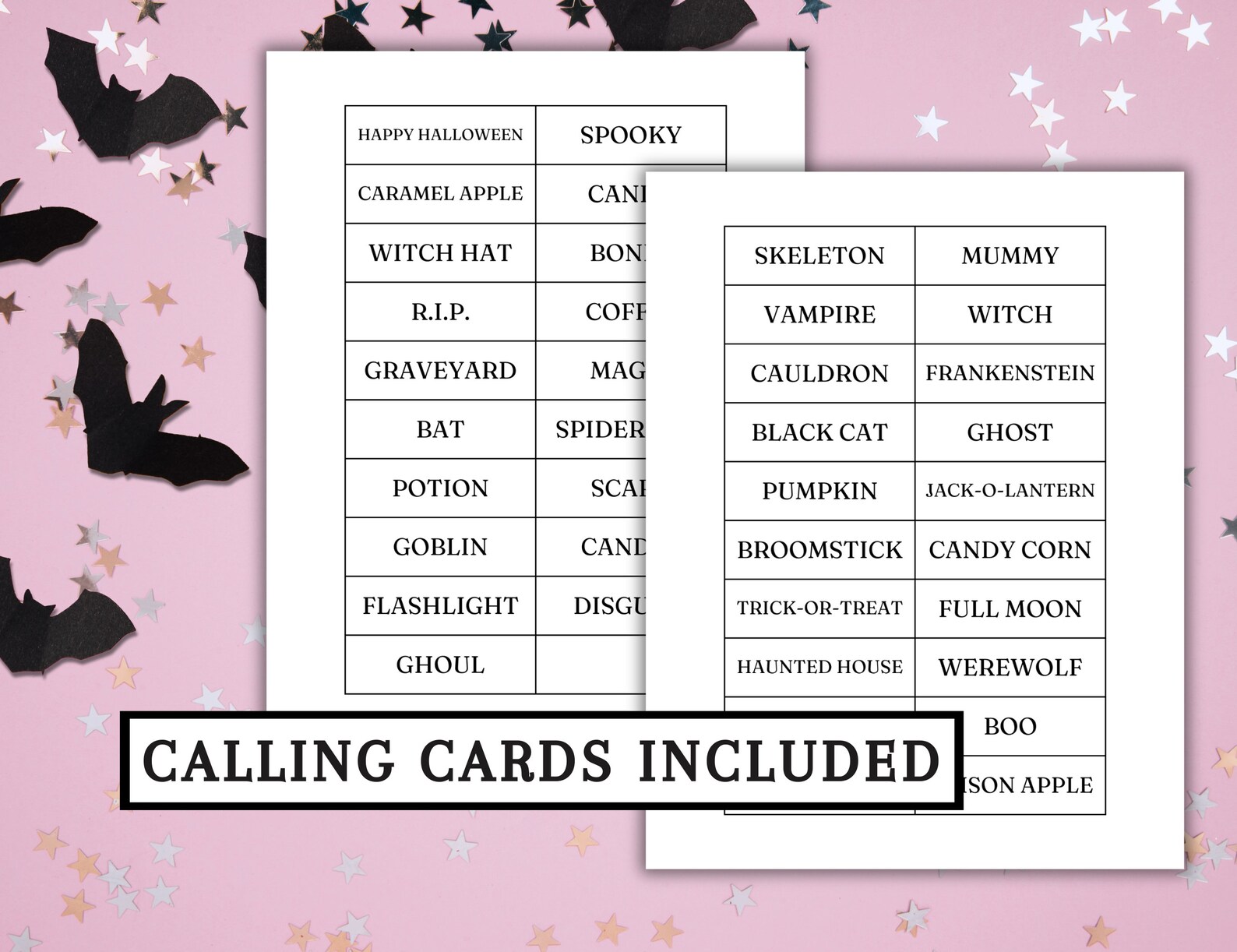 Printable Halloween Bingo Cards, Happy Halloween Bingo, Halloween Party ...