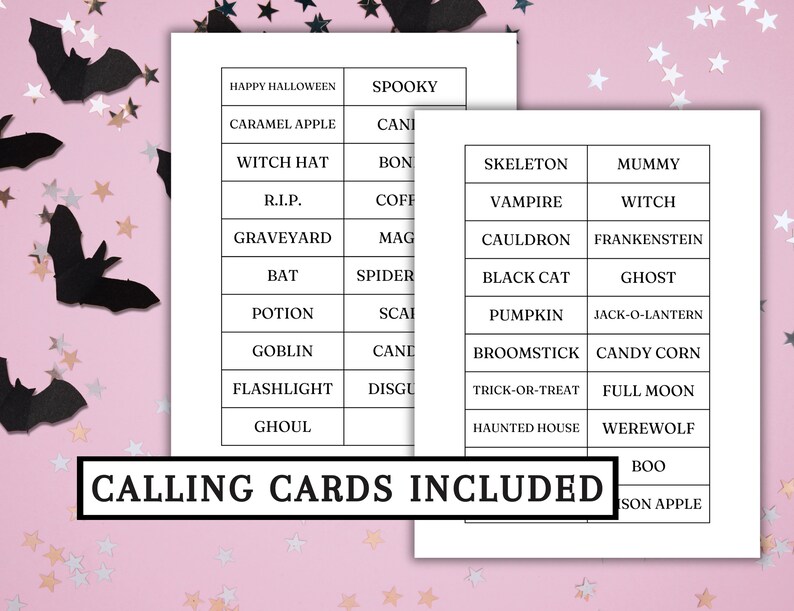 Printable Halloween Bingo Cards, Happy Halloween Bingo, Halloween Party ...