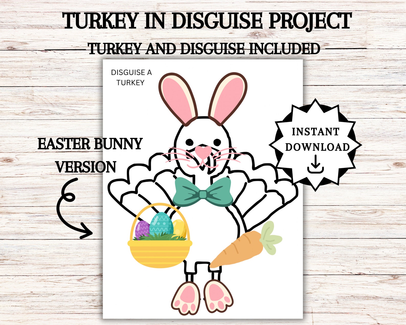 Disguise a Turkey, Turkey in Disguise Printable, Thanksgiving ...