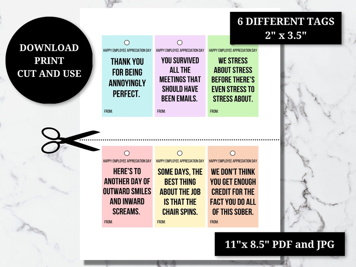 Funny Employee Gift Tags Employee Appreciation Gift Tags - Etsy