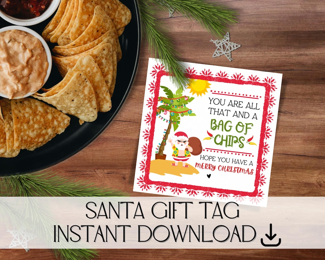 Chips and Salsa Gift Tag, Neighbor Christmas Gift Tag, Chips Gift Tag ...