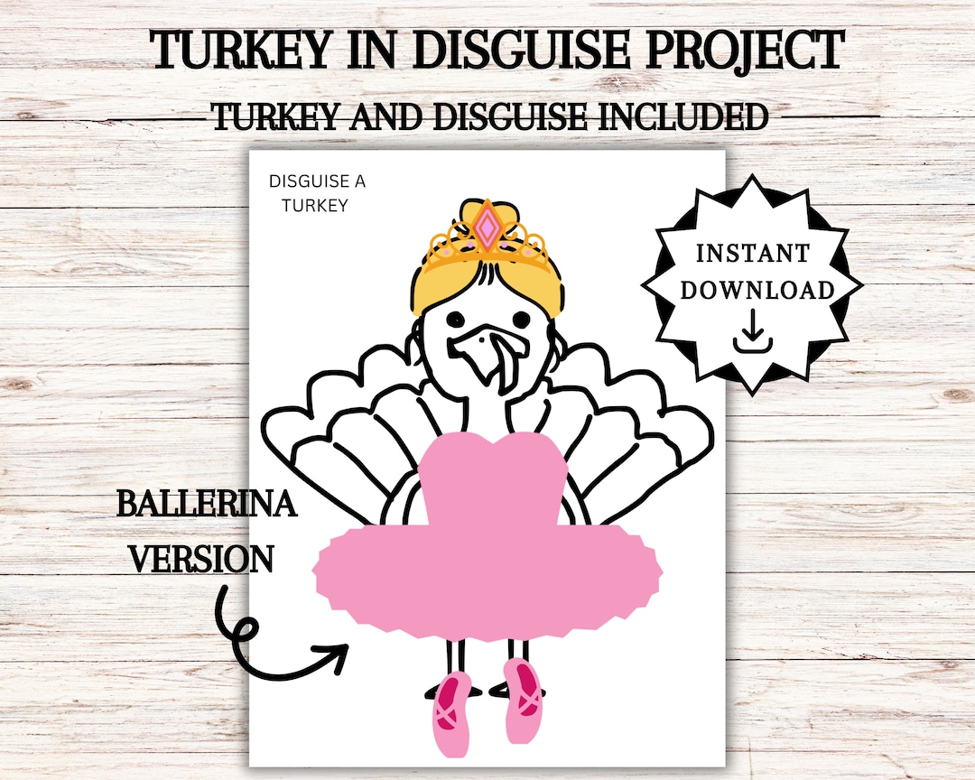 Disguise a Turkey, Turkey in Disguise Printable, Thanksgiving ...
