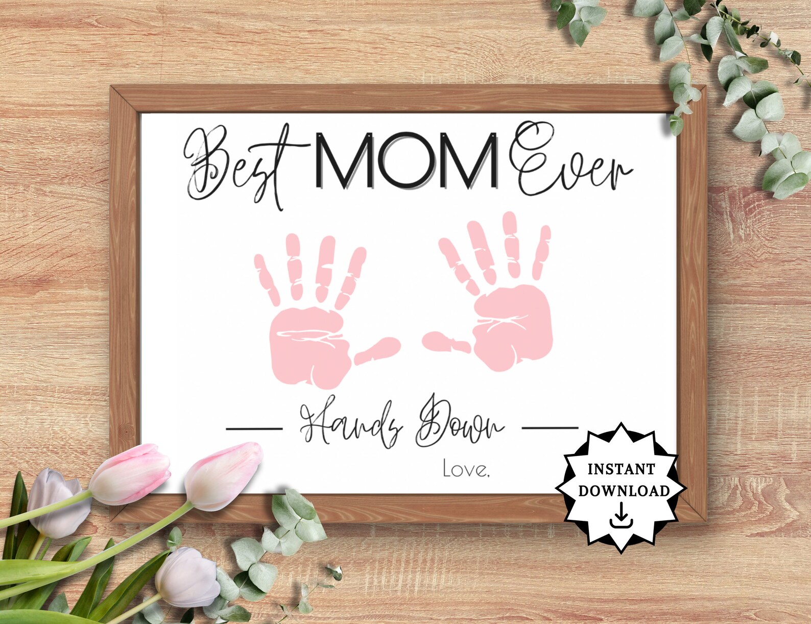 Mother's Day Handprint, Mom Handprint Sign, Kids Mother's Day Craft ...