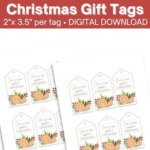 Christmas Gift Tag Printable, Christmas Orange Gift Tag, Neighbor ...
