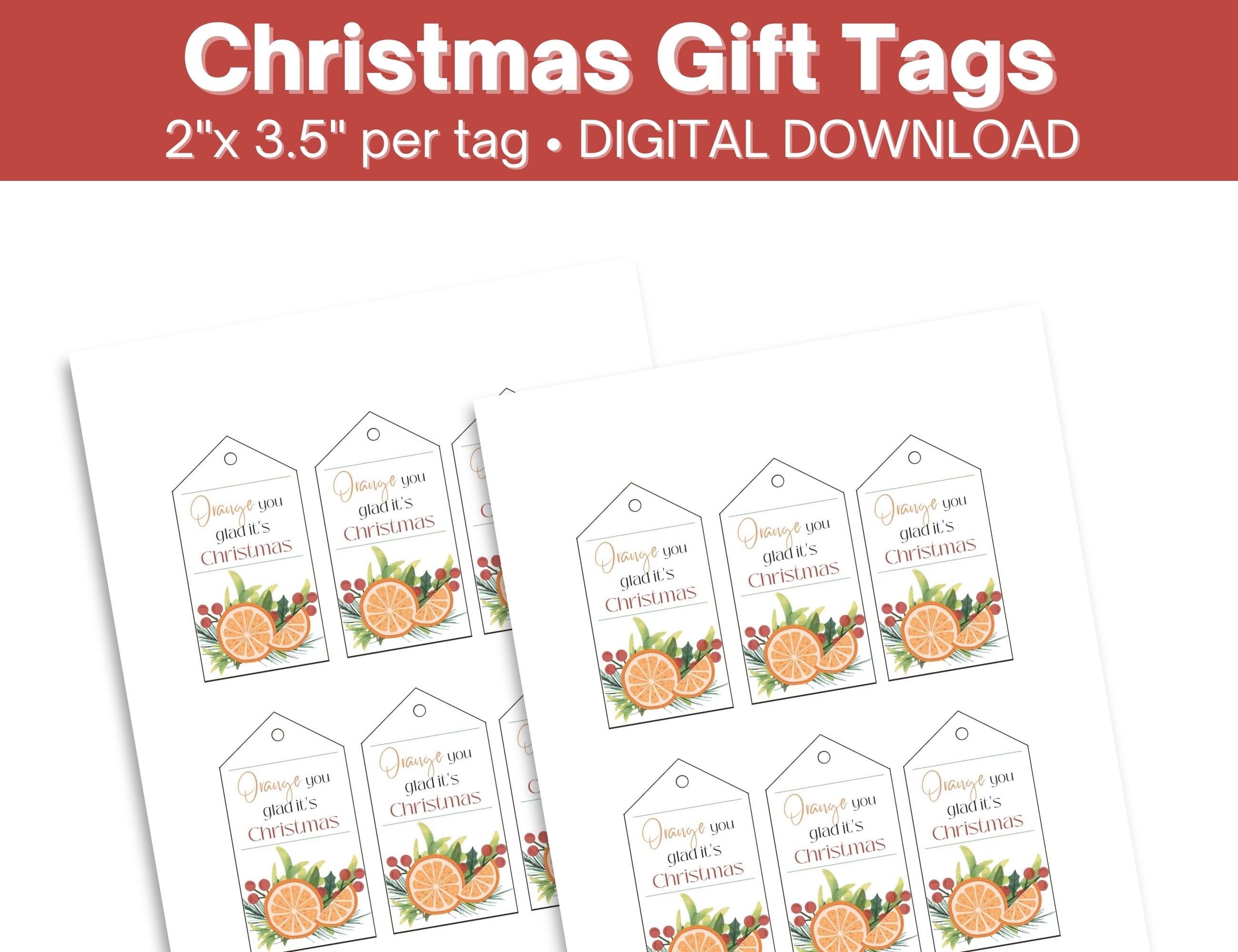 Christmas Gift Tag Printable, Christmas Orange Gift Tag, Neighbor ...