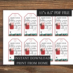 Christmas Gift Tag, Neighbor Gift Tag, Jam Gift Tag, Homemade Jam Gift ...