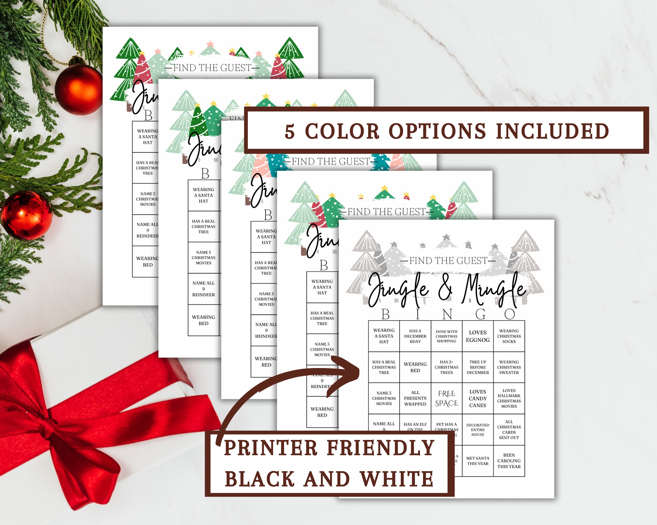 Christmas Jingle Mingle Bingo, Work Holiday Bingo, Office Bingo ...