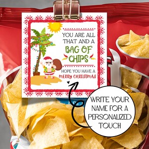 Chips and Salsa Gift Tag, Neighbor Christmas Gift Tag, Chips Gift Tag ...