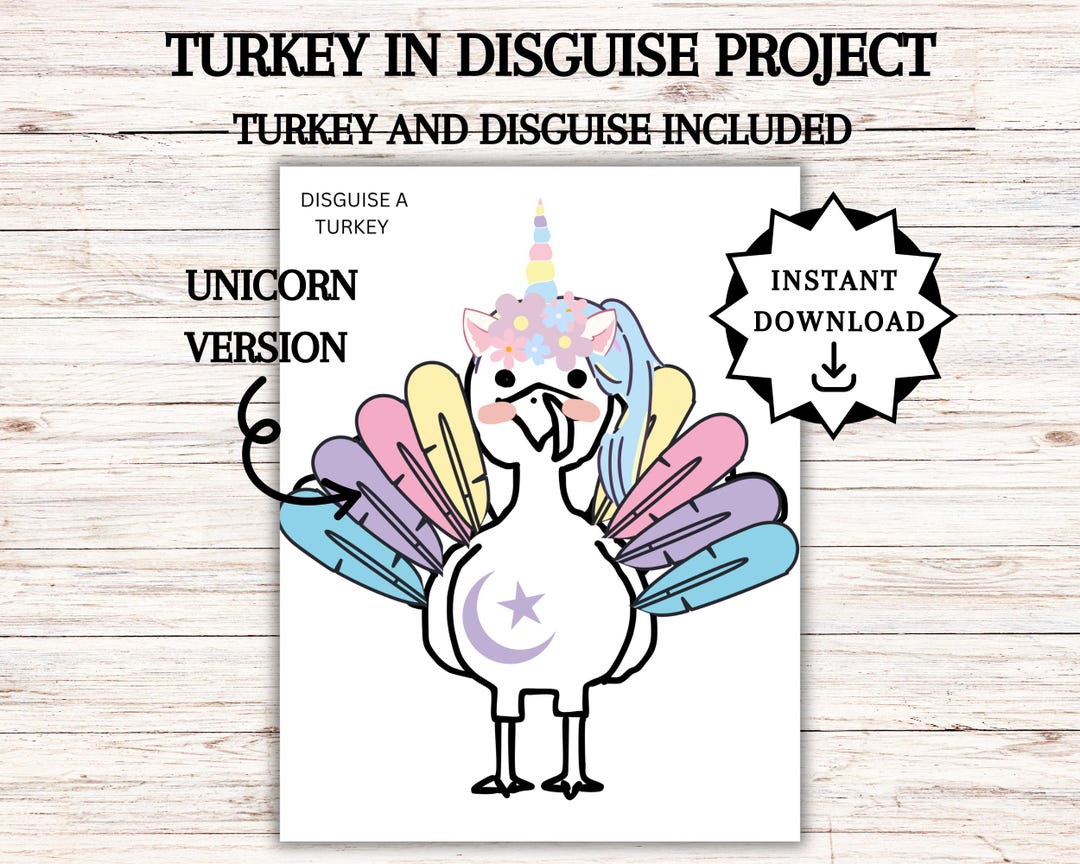 Disguise a Turkey, Turkey in Disguise Printable, Thanksgiving ...