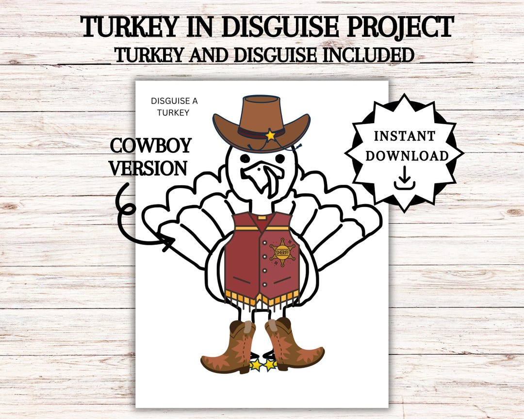Disguise a Turkey, Turkey in Disguise Printable, Thanksgiving ...