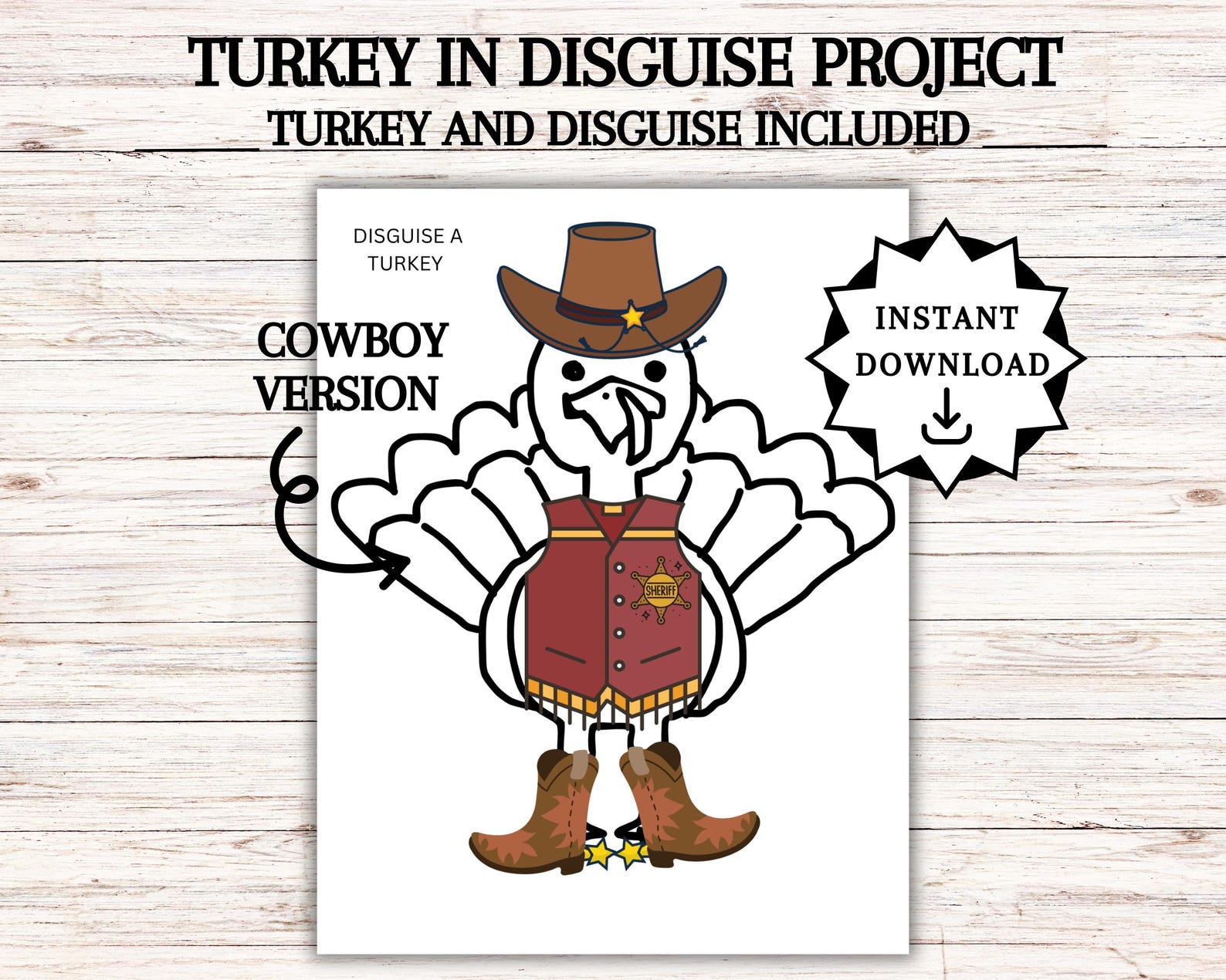 Disguise a Turkey, Turkey in Disguise Printable, Thanksgiving ...