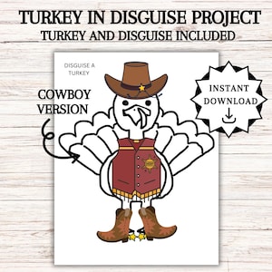 Disguise a Turkey, Turkey in Disguise Printable, Thanksgiving ...