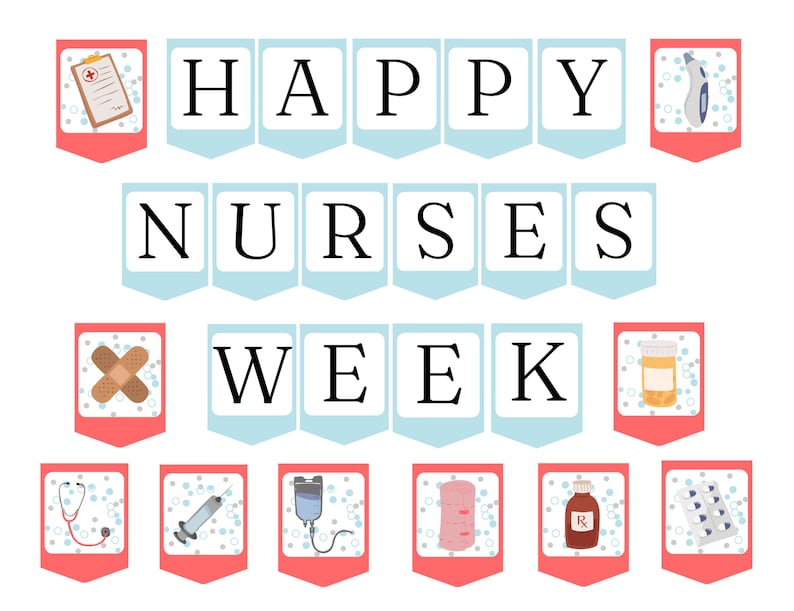 Happy Nurses Week Printable Banner, Nurses Appreciation Banner, Nurse ...