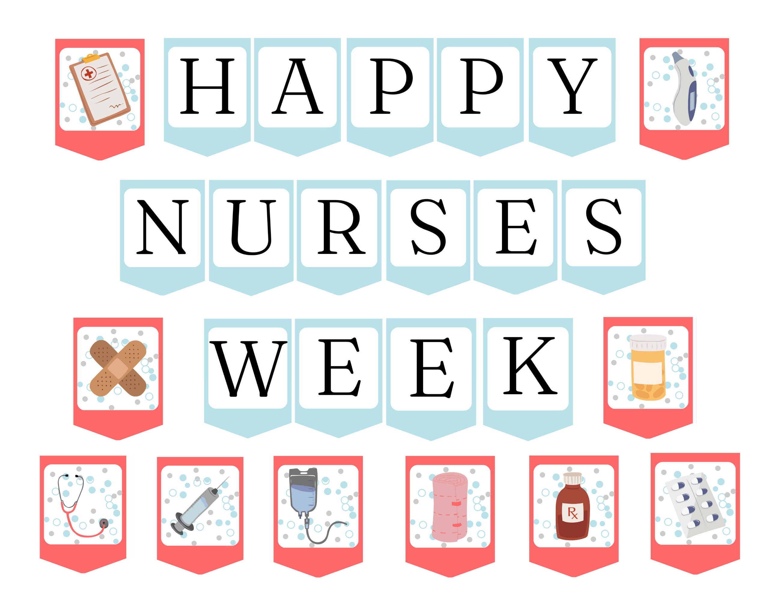 Happy Nurses Week Printable Banner, Nurses Appreciation Banner, Nurse ...