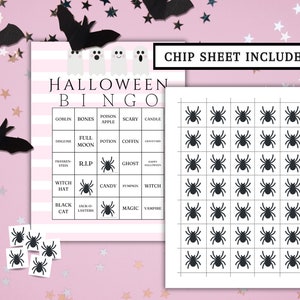 Printable Halloween Bingo Cards, Happy Halloween Bingo, Halloween Party ...