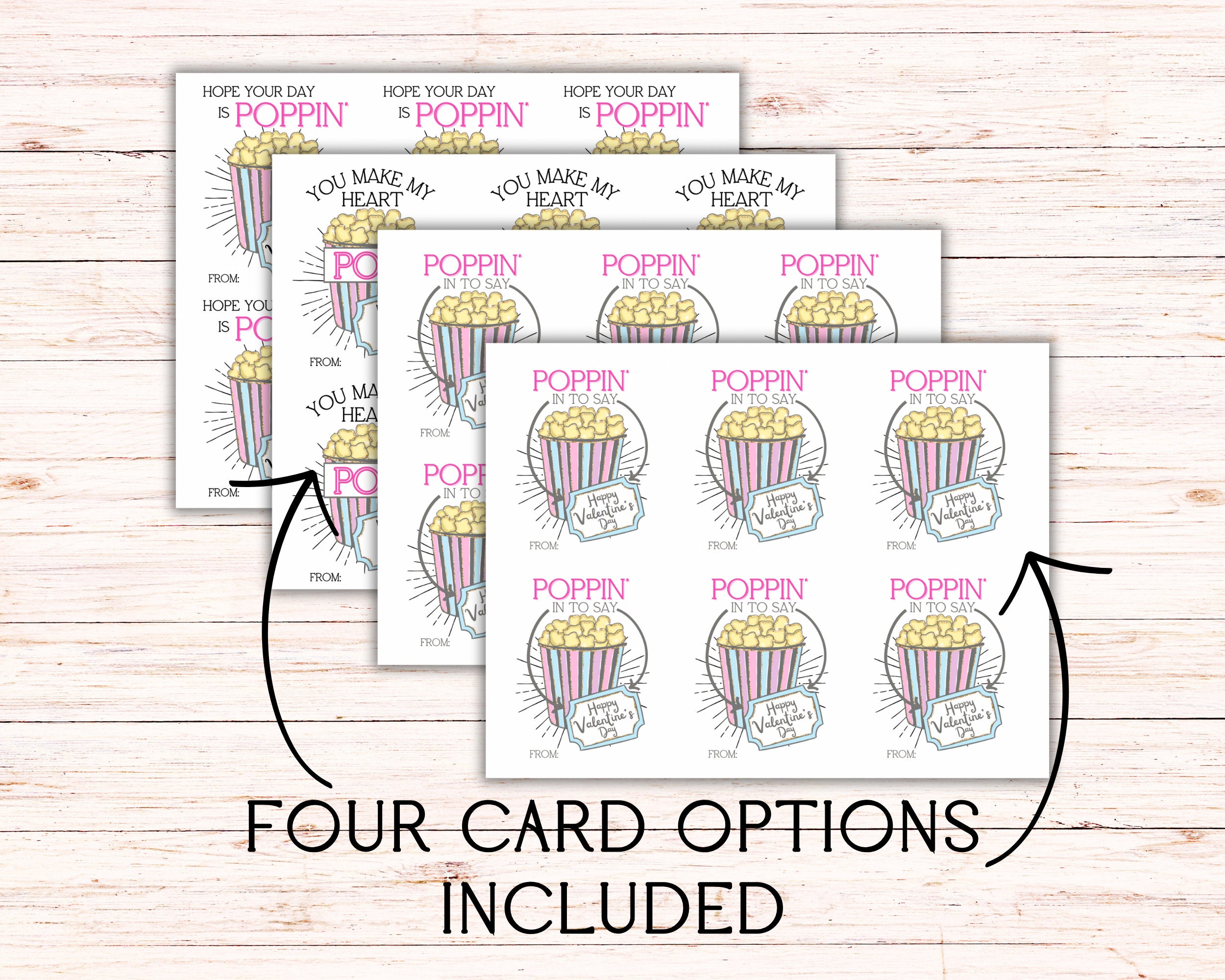 Popcorn Valentine Printable, Popcorn Valentine Tag, Popcorn Tag, Poppin ...