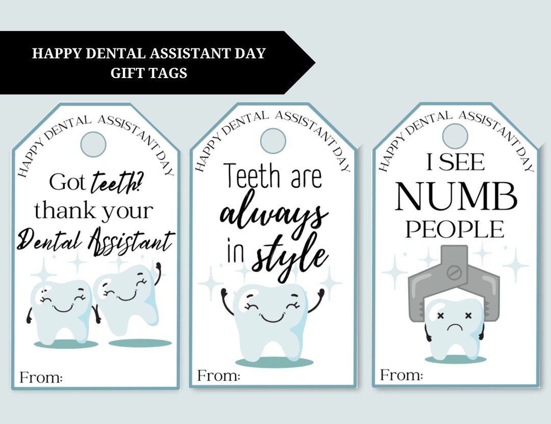 Dental Assistant Week Gift Tag, Happy Dental Assistant Week, Dental ...