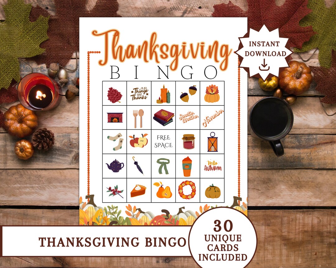 Thanksgiving Bingo, Bingo Cards, Thanksgiving Family Games ...