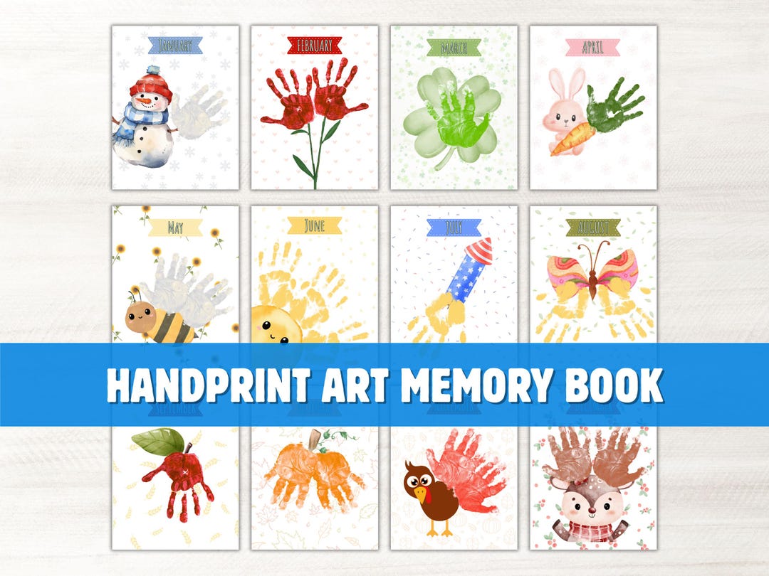 Handprint Art Memory Book, Handprint Calendar, Handprint Book ...