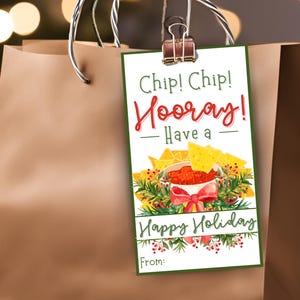 Chips and Salsa Gift Tag, Neighbor Christmas Gift Tag, Chips Gift Tag ...