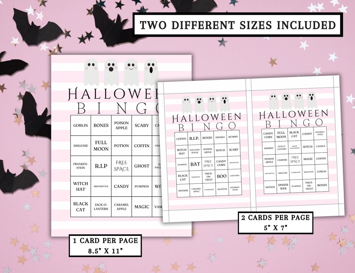 Printable Halloween Bingo Cards, Happy Halloween Bingo, Halloween Party ...