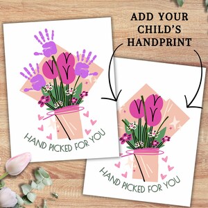 Flower Handprint Sign, Handprint Bouquet, Mother's Day Handprint ...