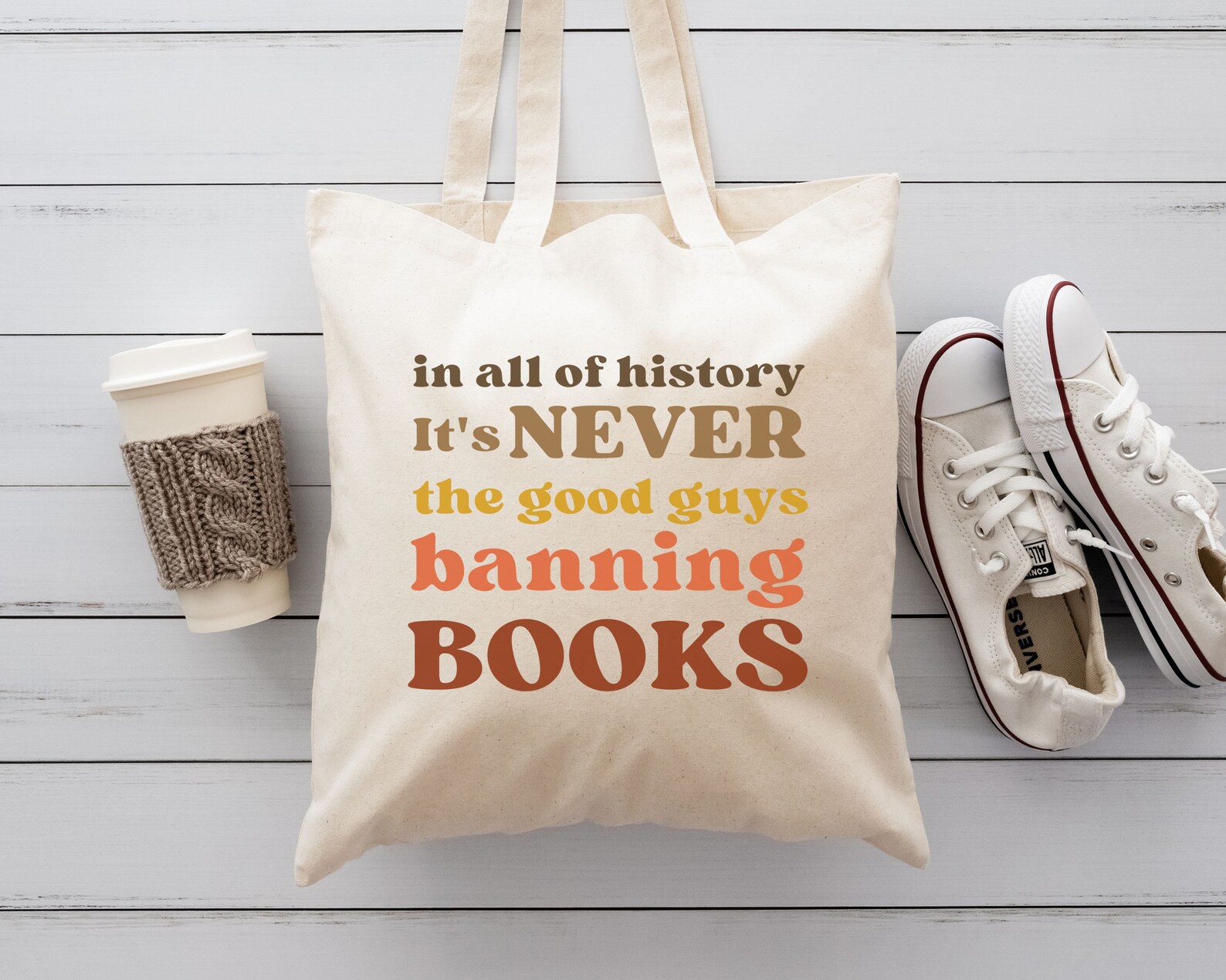 Retro 80s Banned Books Tote Bag, Freedom to Read Activism Totebag ...