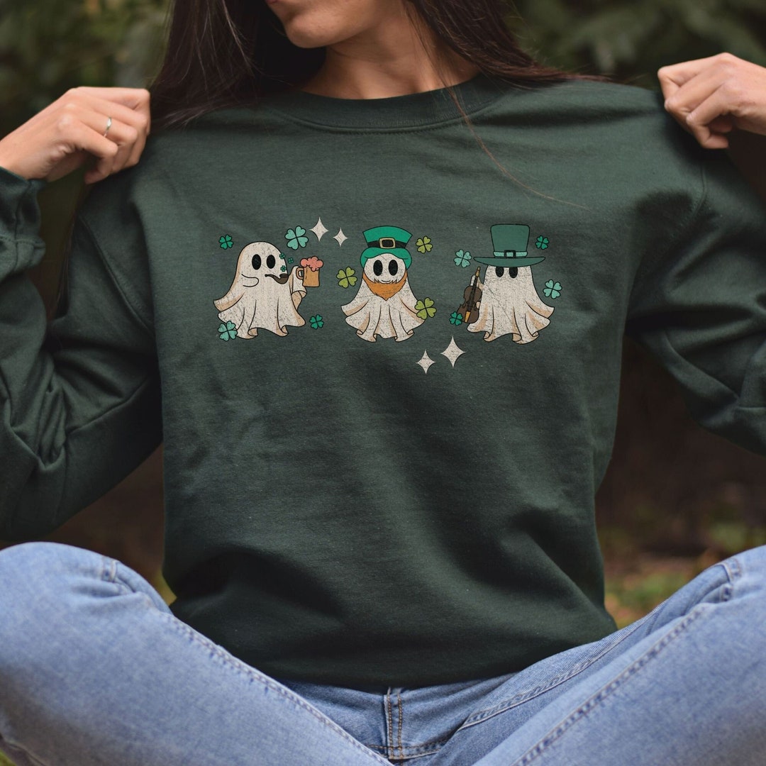 St. Patrick's Day Retro Ghosts Sweatshirt, Funny Saint Patrick's ...