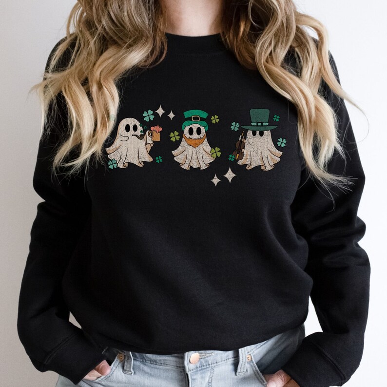 St. Patrick's Day Retro Ghosts Sweatshirt, Funny Saint Patrick's ...