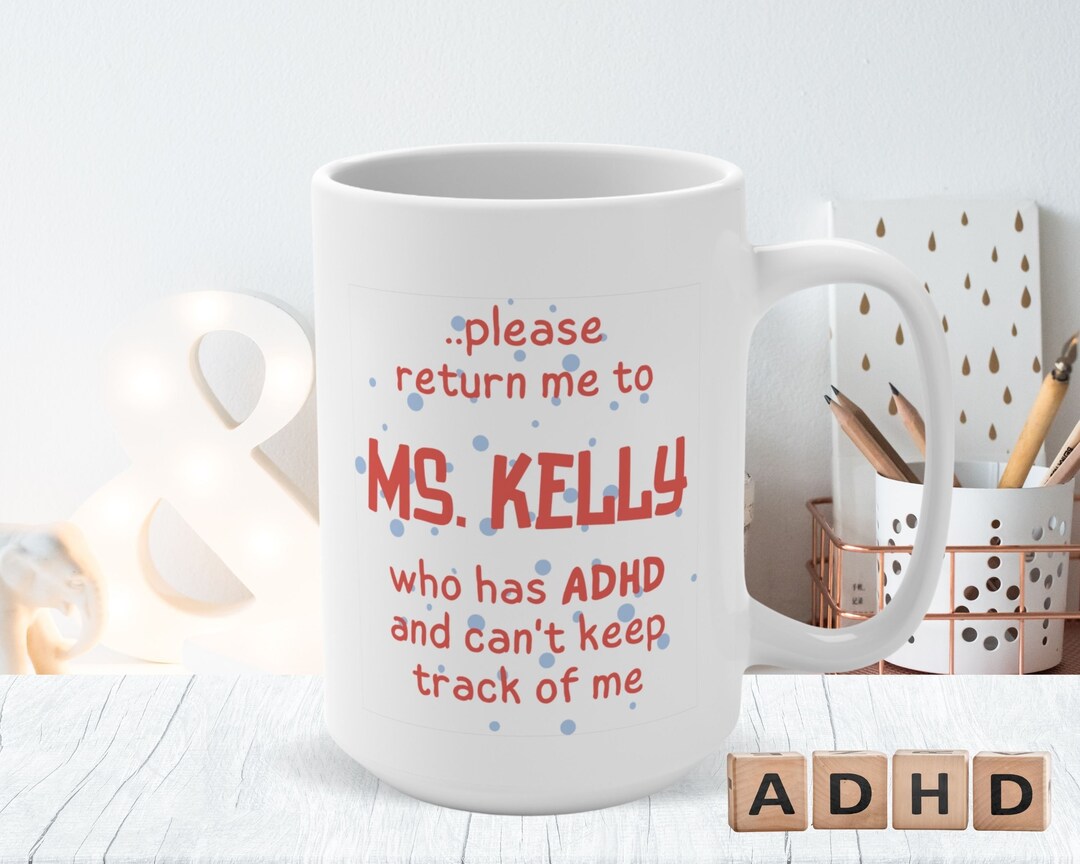 Custom ADHD Awareness Personal Name Mug, Unique Personalized ADHD ...