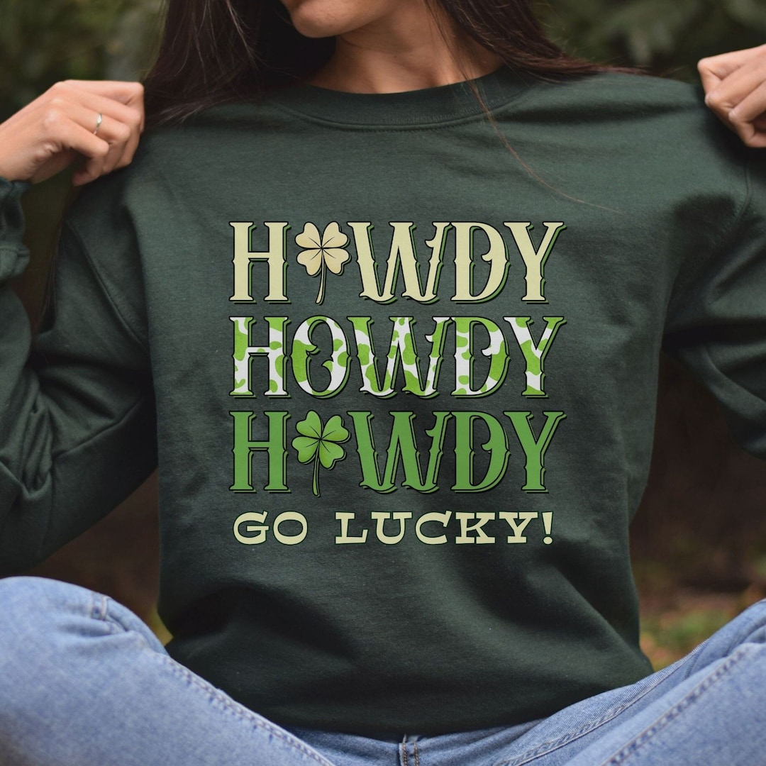 St Patricks Day Country Western Howdy Sweatshirt, Retro St. Pattys ...