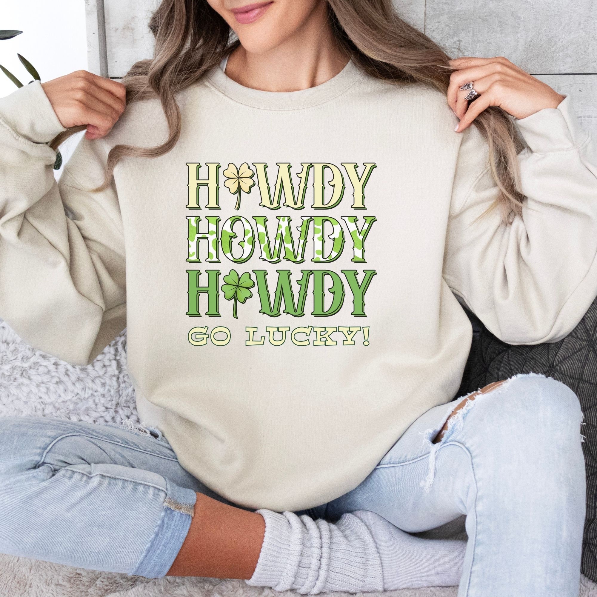 St Patricks Day Country Western Howdy Sweatshirt, Retro St. Pattys ...