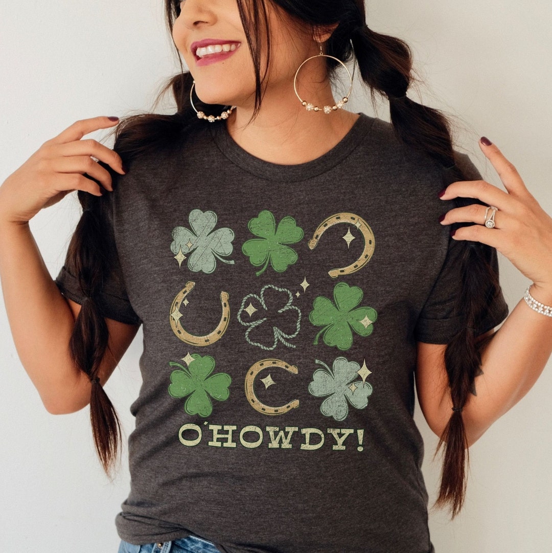 St Patricks Day Country Western Howdy Shirt, Retro St. Pattys Lucky ...