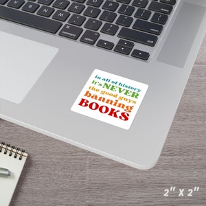 Rainbow Banned Books Laptop Sticker, Freedom to Read, Book Lover ...
