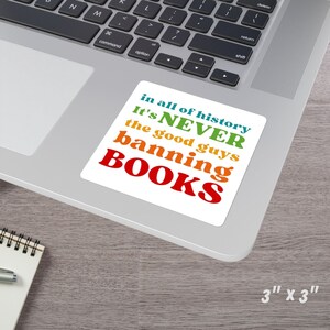 Rainbow Banned Books Laptop Sticker, Freedom to Read, Book Lover ...