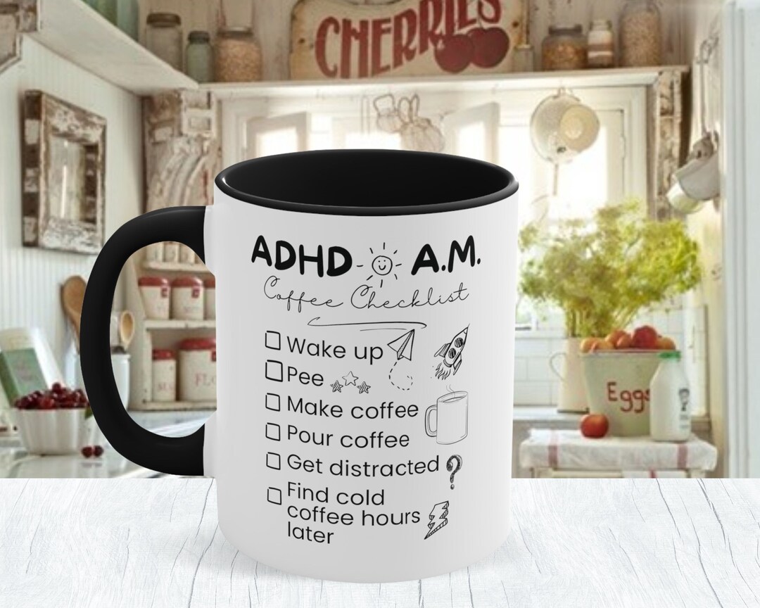 Funny ADHD Awareness Mug, Cute Coffee Mug for ADHD Adults, Novelty ...
