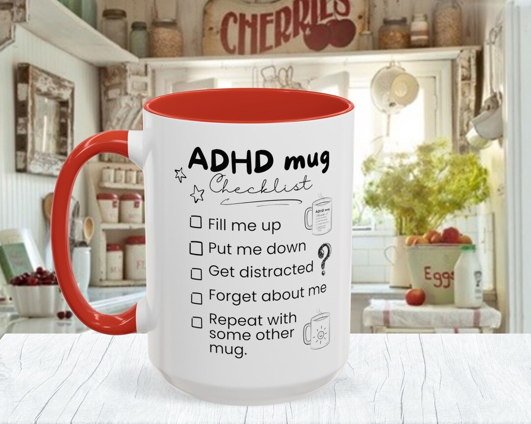 Funny ADHD Mug, Unique Gift for ADHD Adults, Novelty Neurodiverse ...