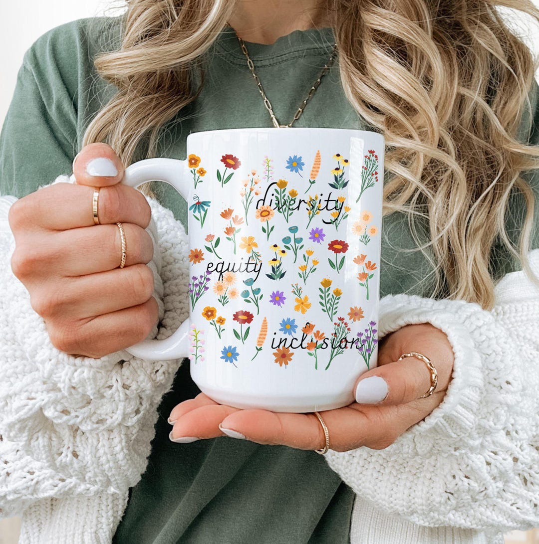 Subtle DEI Protest Wildflowers Coffee Mug, Political Social Justice ...