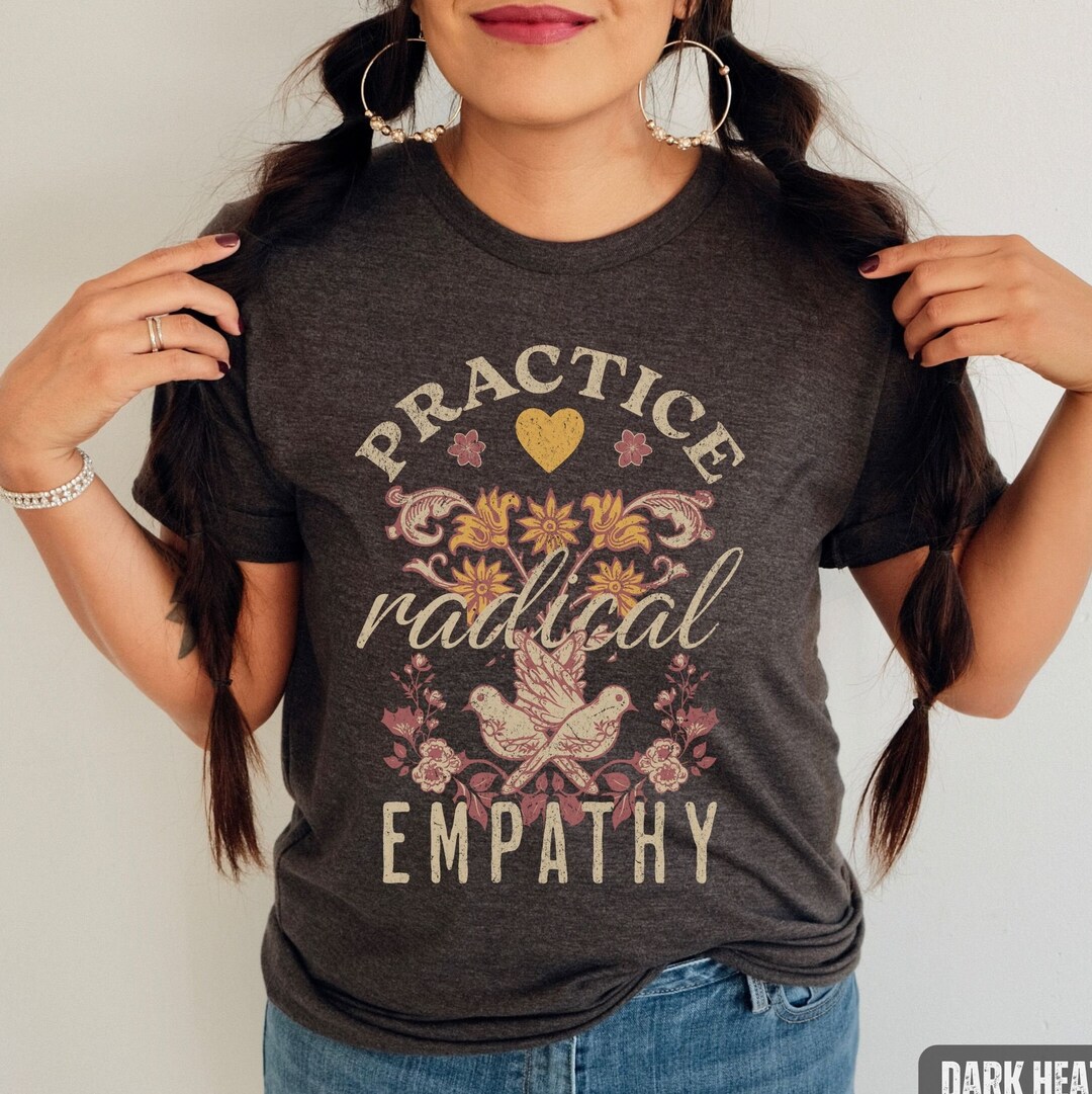 Vintage Aesthetic Empathy Tshirt, 70s Style Positive Vibes Graphic ...