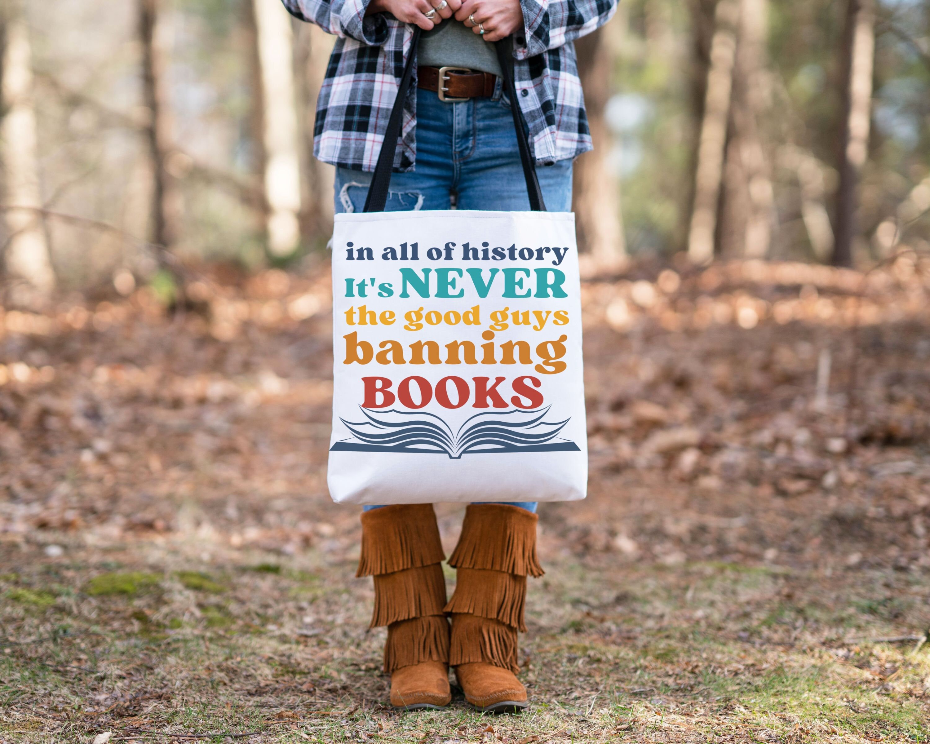 Banned Books Book Bag Retro Rainbow Book Bag National - Etsy
