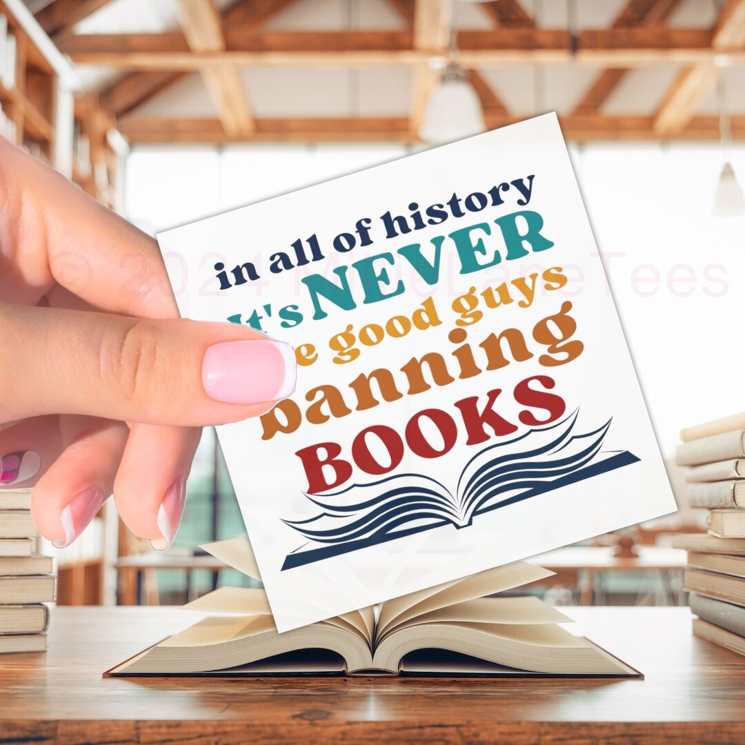 Retro 80s Banned Books Laptop Sticker, Freedom to Read, Book Lover ...