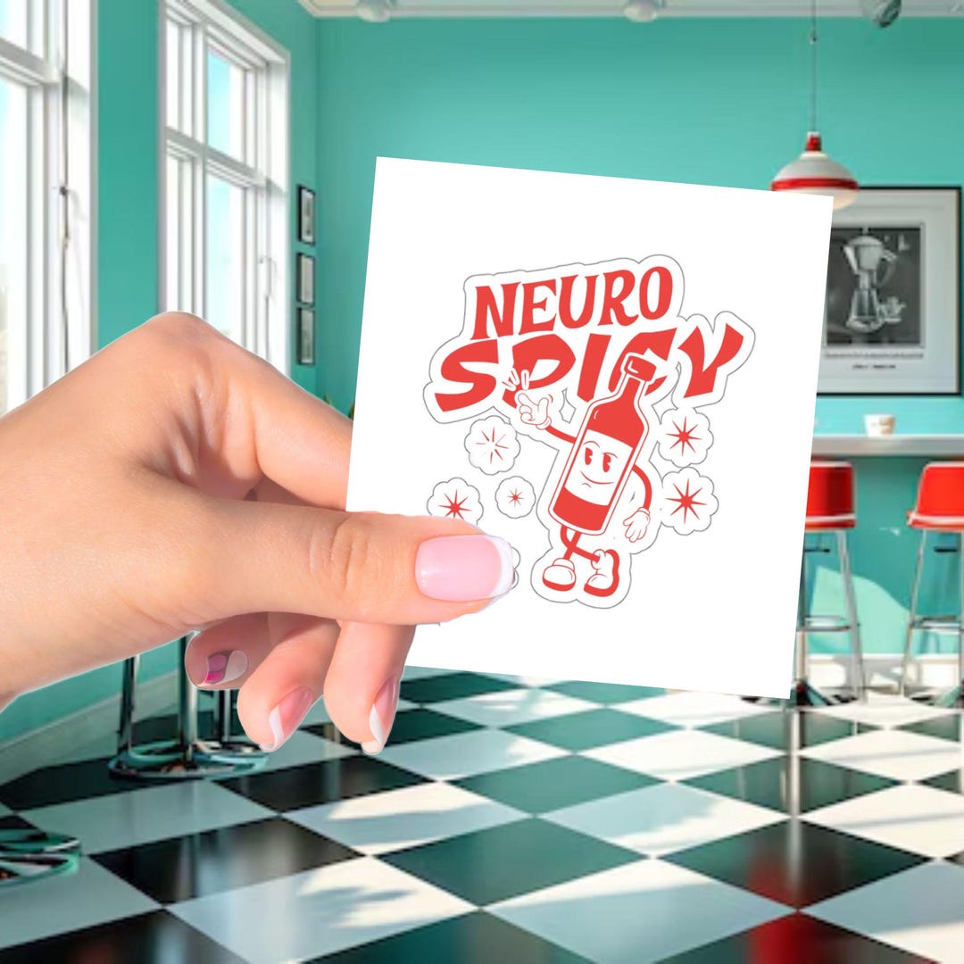 Neuro Spicy Hot Sauce Sticker, Retro Vinyl Laptop Decal, Planner ...