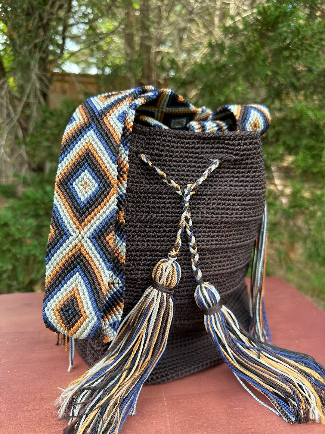 Mexican Morral Bag, Handmade Gift Purse Bag. Crossbody Bag, Hand Knit ...