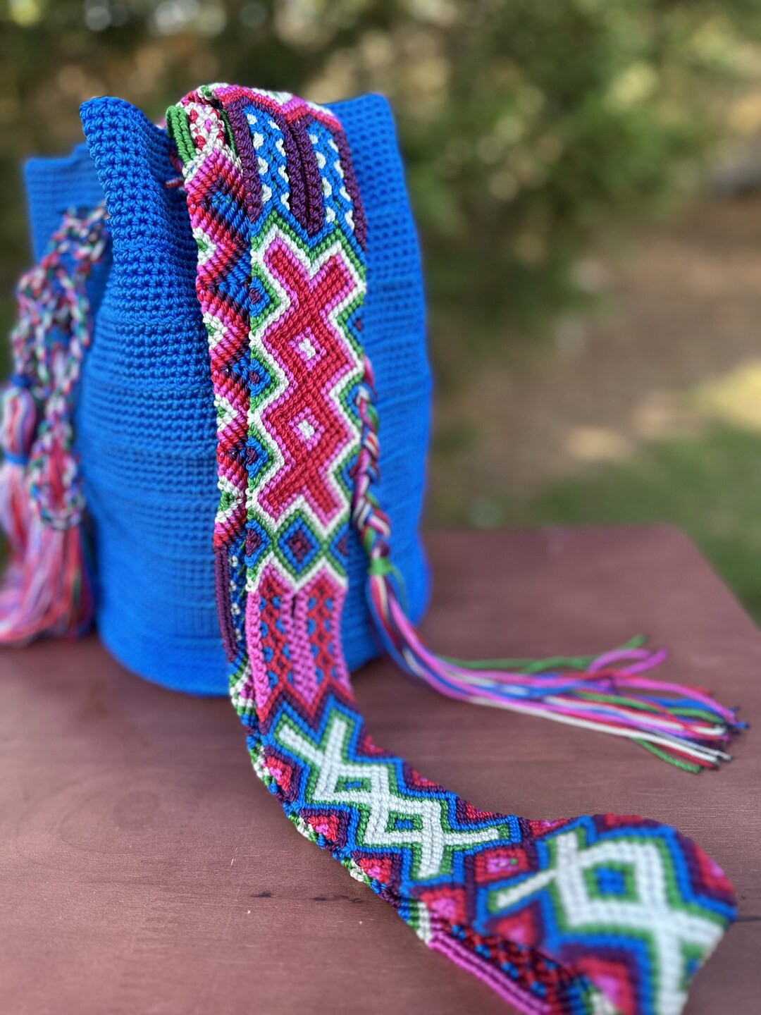Mexican Morral Bag, Handmade Gift Purse Bag. Crossbody Bag, Hand Knit ...