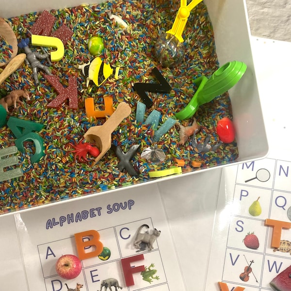 Sensory Bin With Alphabet - Etsy