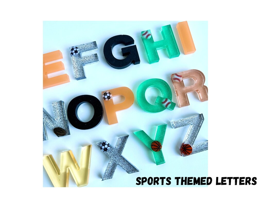 Sports Handmade Resin Alphabet Letters Preschool Toddler Learning ...