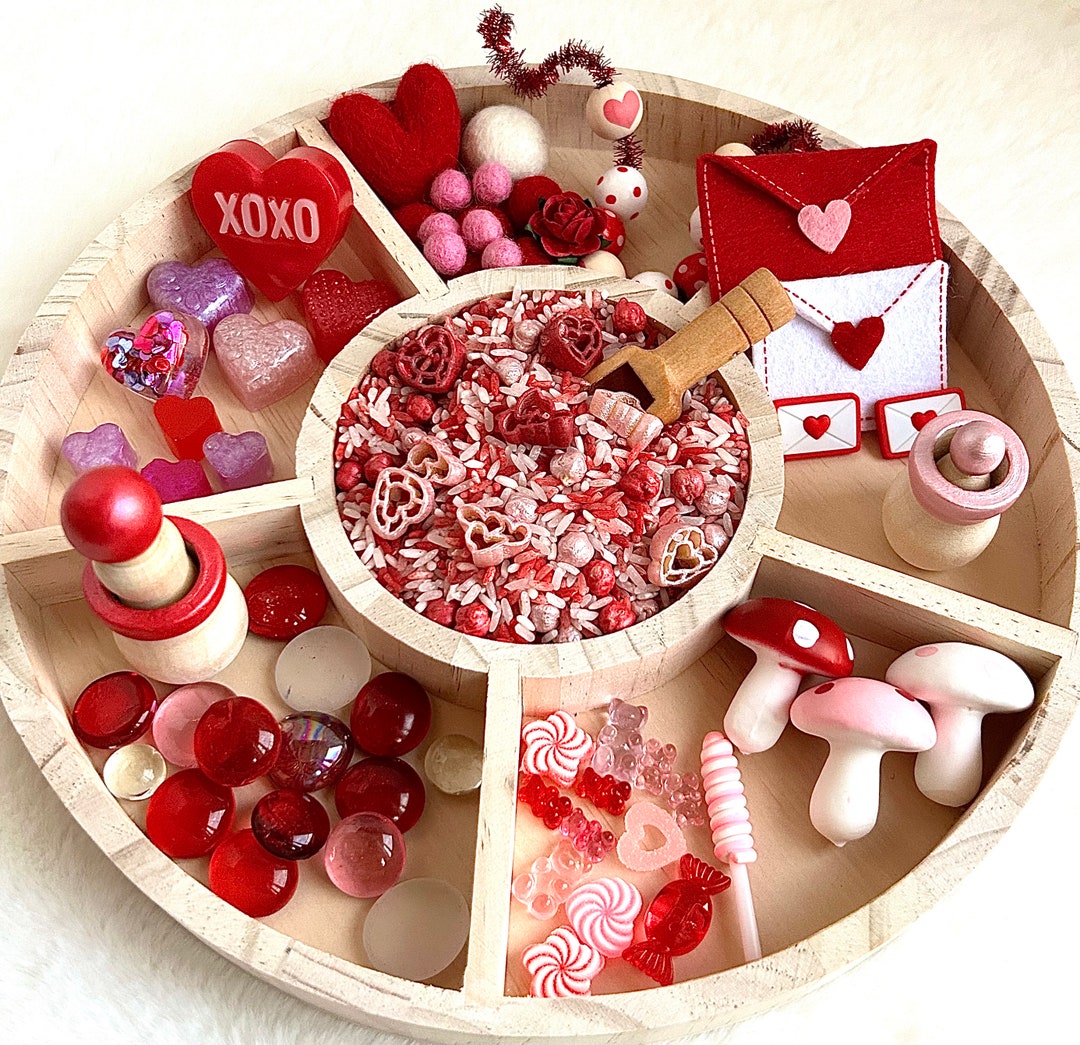 Valentines Day Sensory Bin Loose Parts Tinker Tray, Montessori, Sensory ...