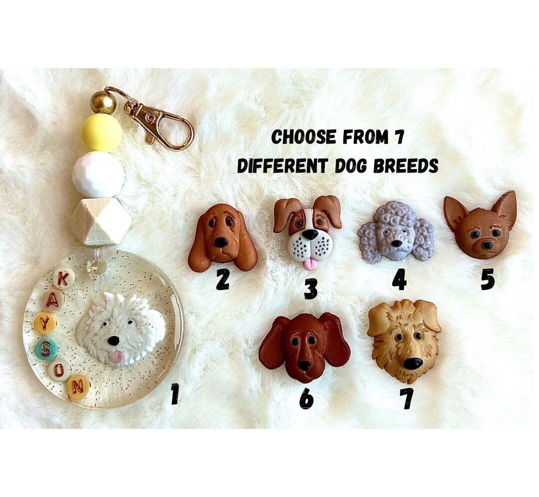 Personalized Bag Tag Dog Themed Acrylic Name Keychain Bag Tag - Etsy