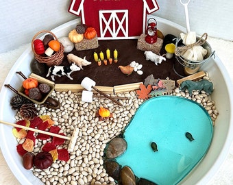 Fall Sensory Bin Loose Parts Tinker Tray, Montessori Toy, Sensory Kit ...